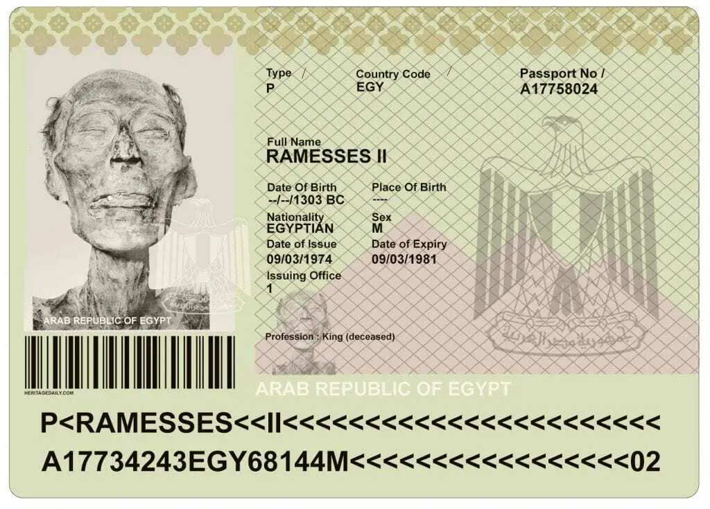 The passport of Ramesses II