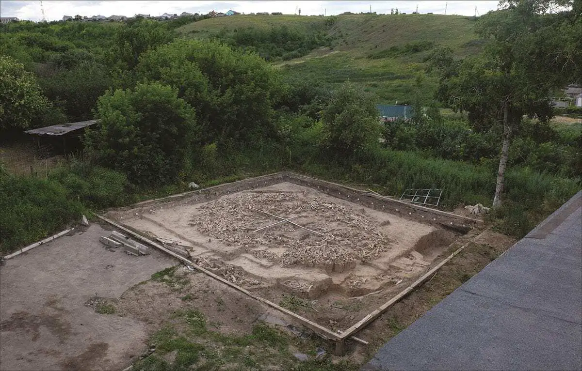 Archaeologists discover giant Ice Age mammoth bone structure