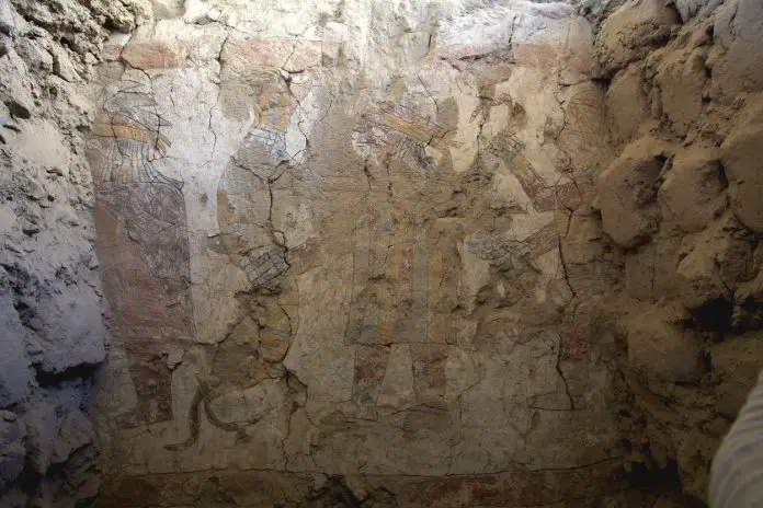 Ancient murals depicting two-faced figures found in Peru