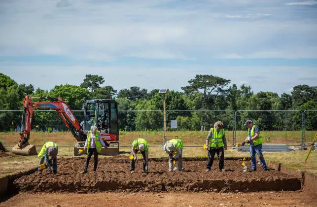 Byzantine bucket pieces found at Sutton Hoo excavation
