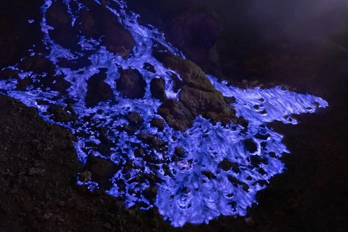 The ethereal fire of blue lava