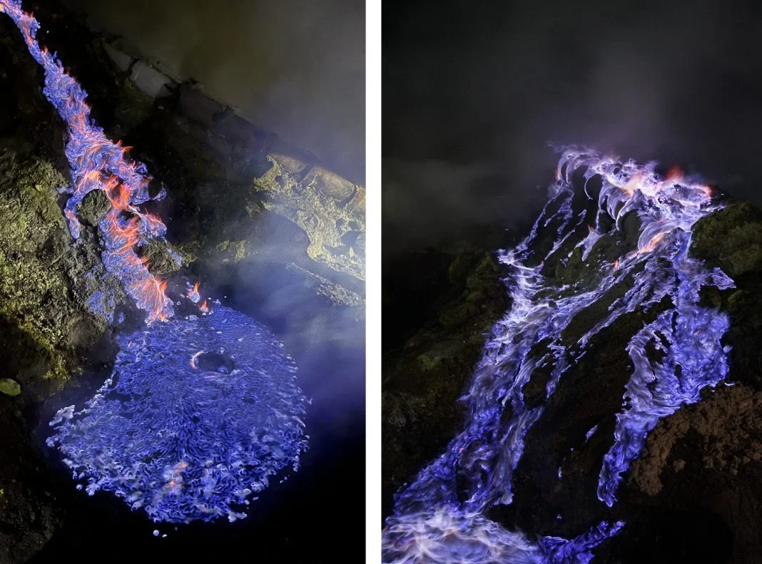 The ethereal fire of blue lava
